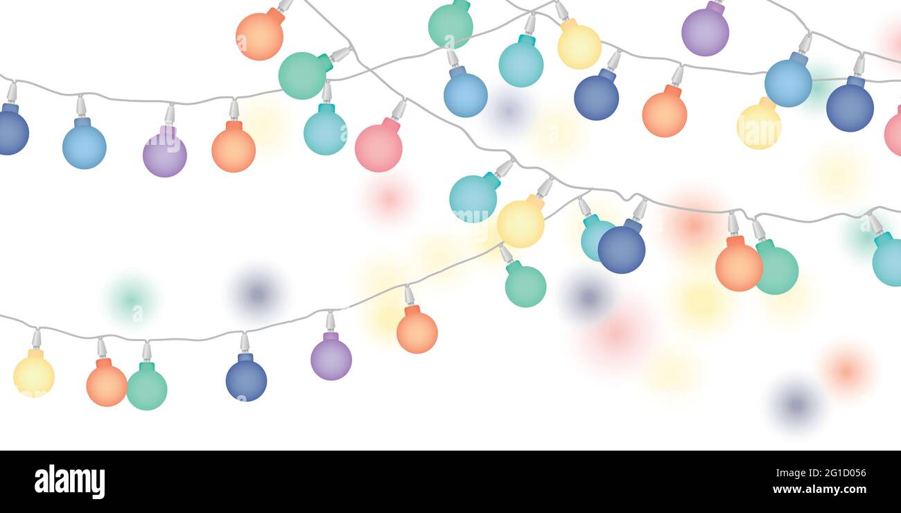 String lights in the night illustration banner Stock Photo - Alamy