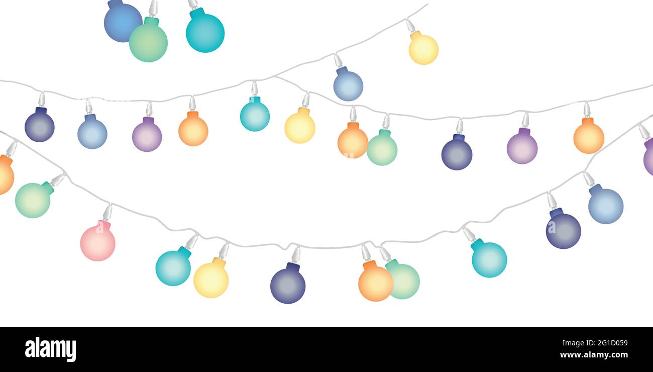 String lights in the night illustration banner Stock Photo - Alamy