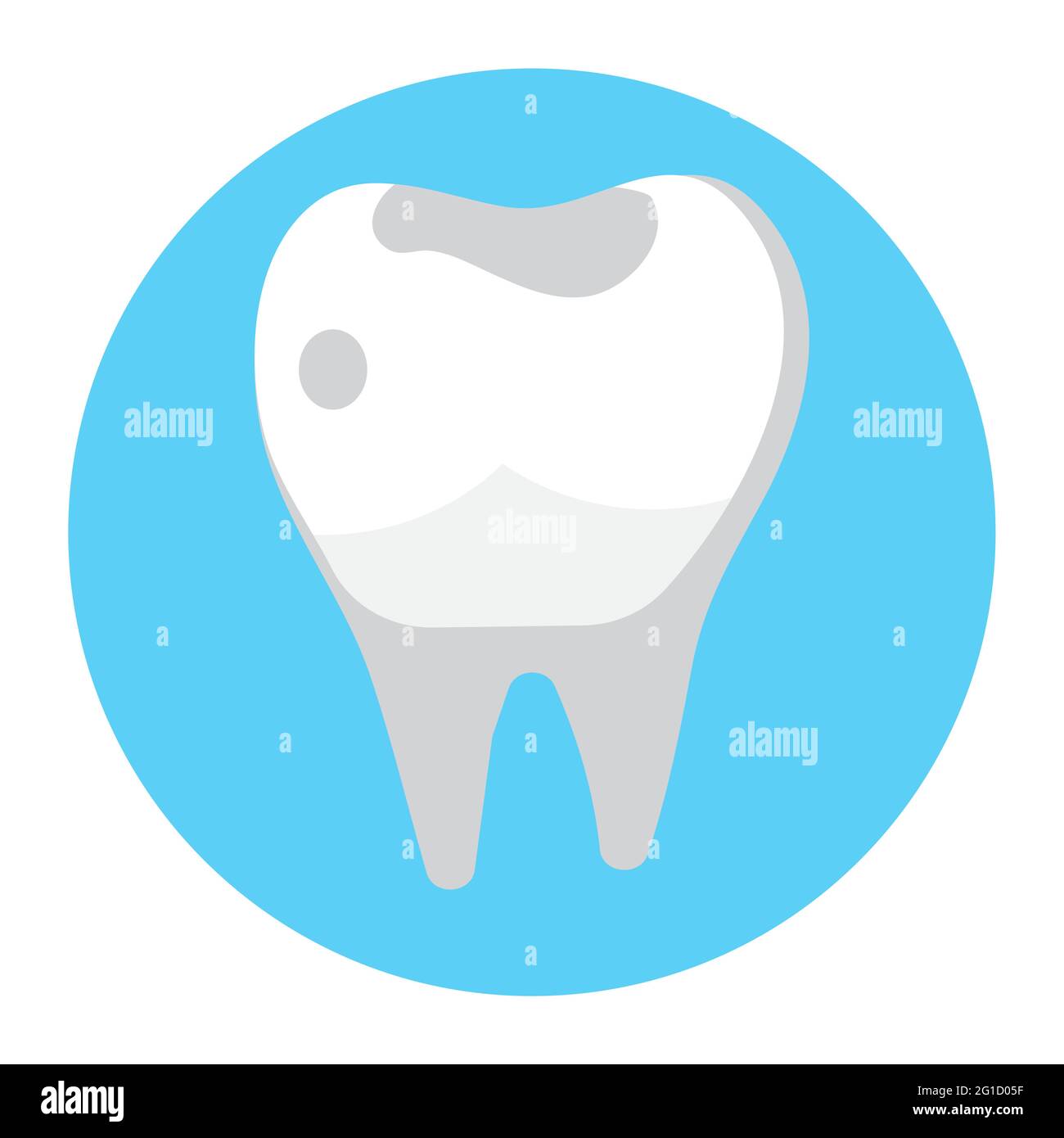 Caries, tartar or tooth cyst treatment icon vector. Dental crown and ...