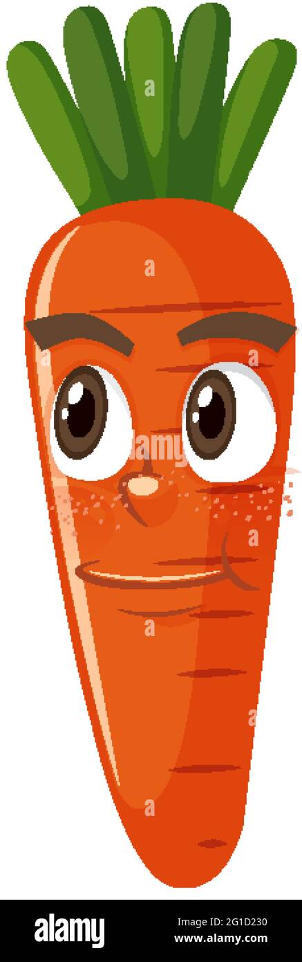 Carrot cartoon character with facial expression illustration Stock ...