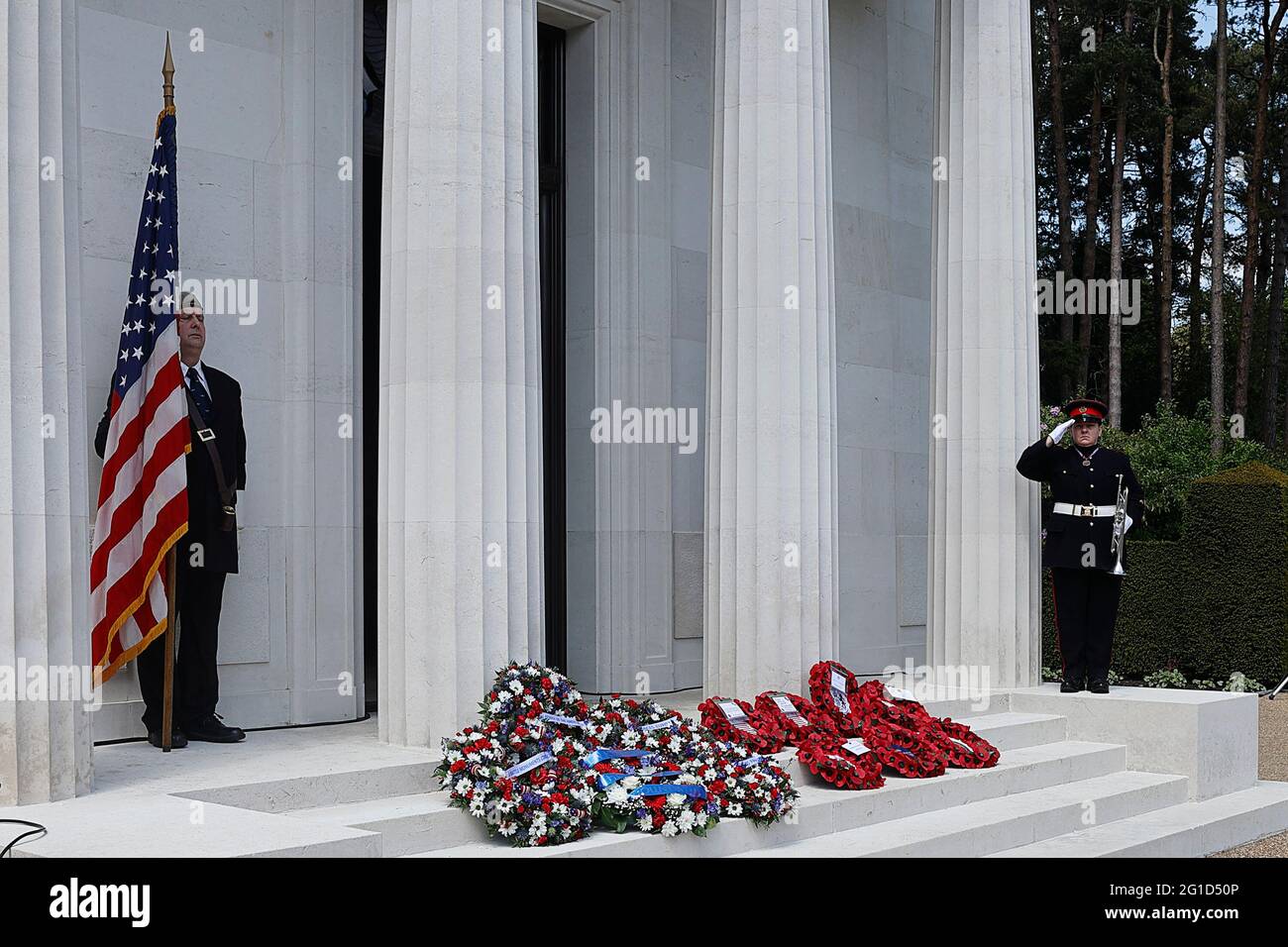 Memorial Day UK 2021 Standard Bearer with the National Flag of the ...
