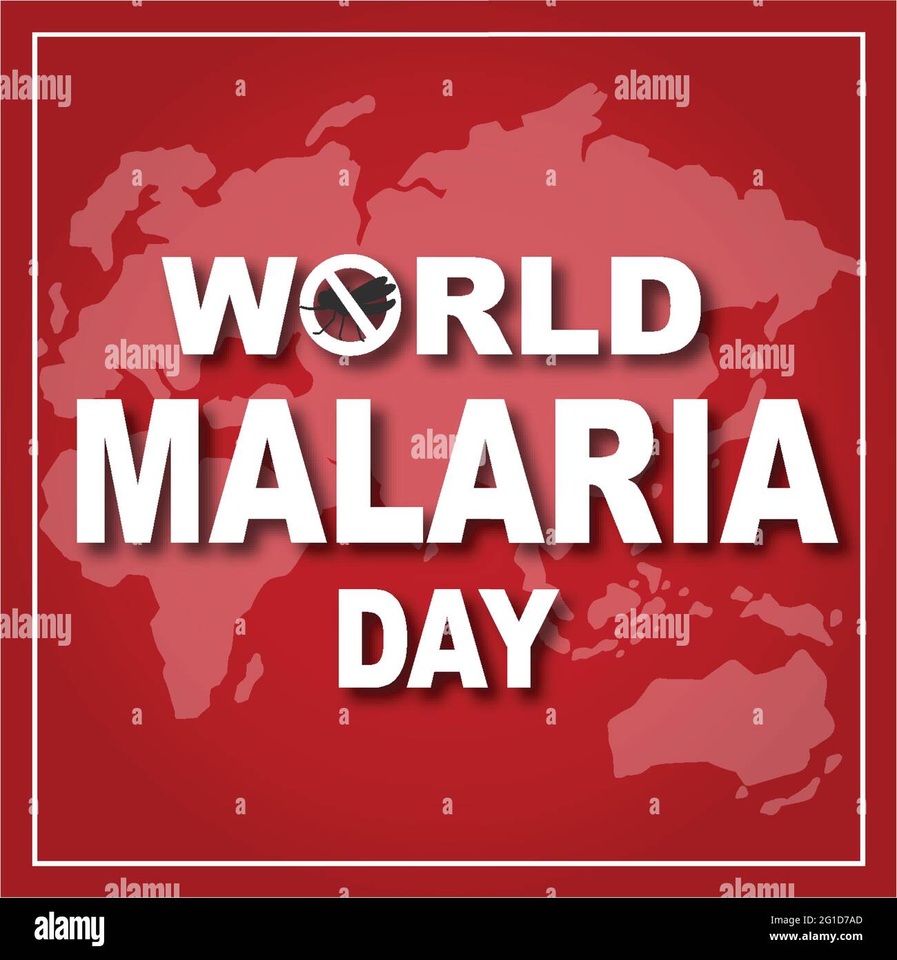 World Malaria Day banner with world map background illustration Stock ...