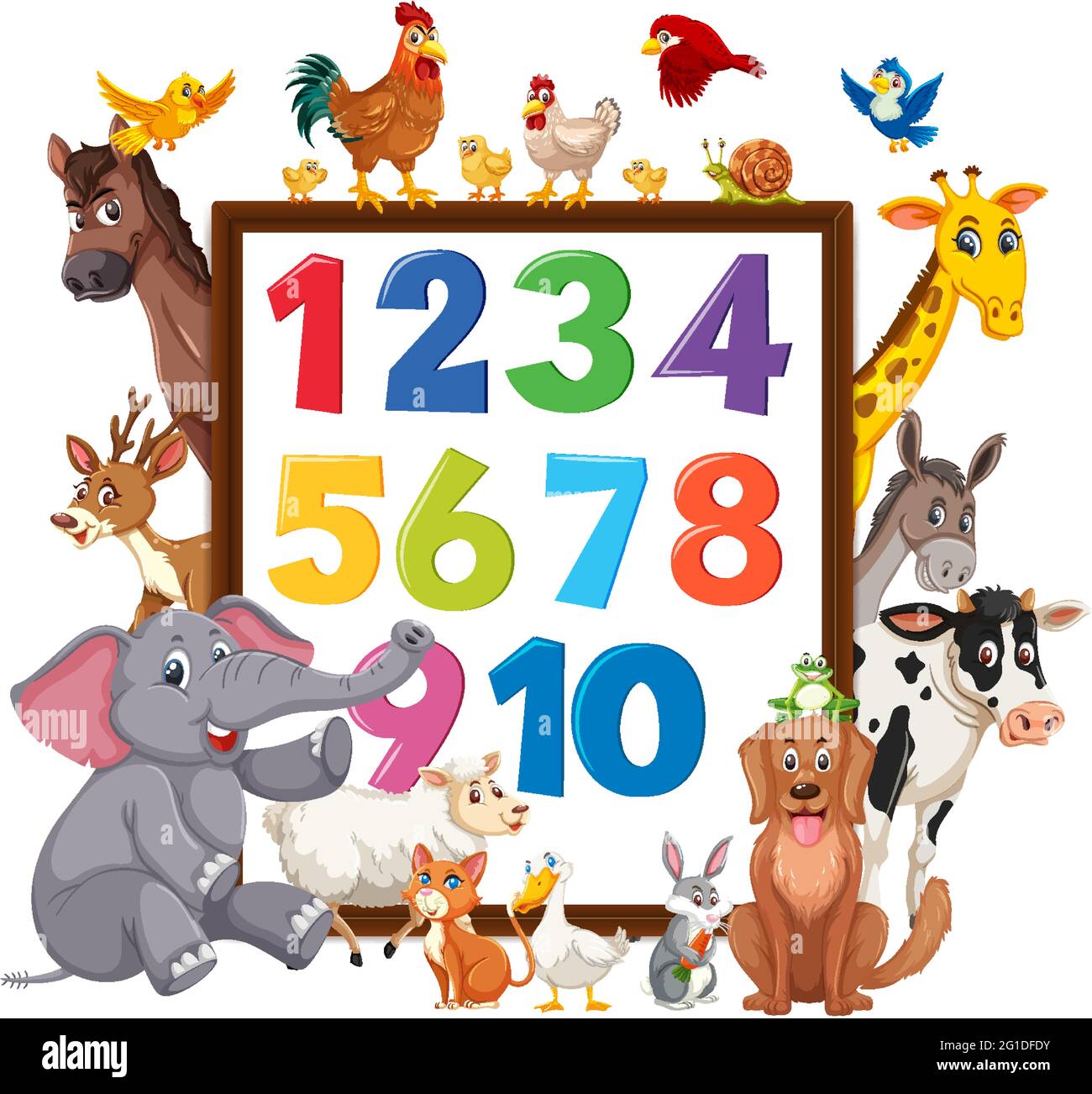 9 wild animals Stock Vector Images - Alamy