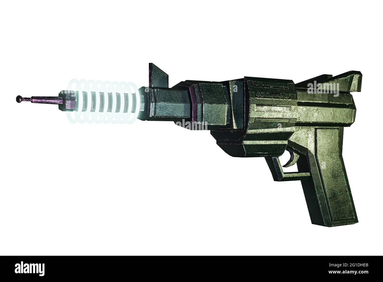 space gun isolated on white background 3d illustration Stock Photo - Alamy
