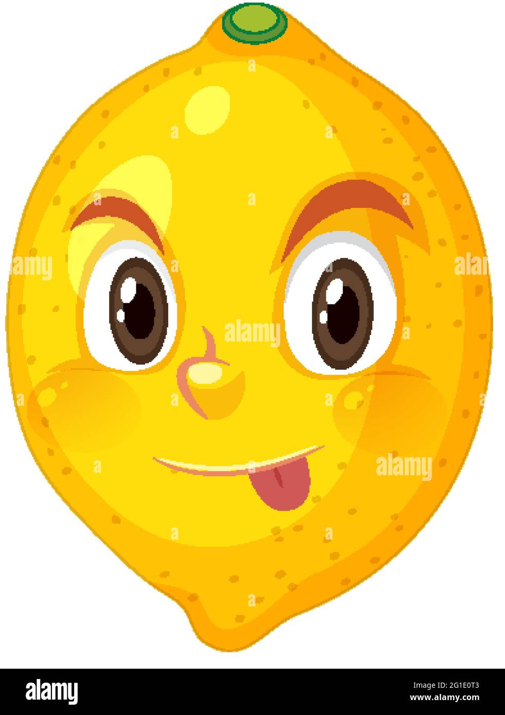 Lemon cartoon character with naughty face expression on white ...