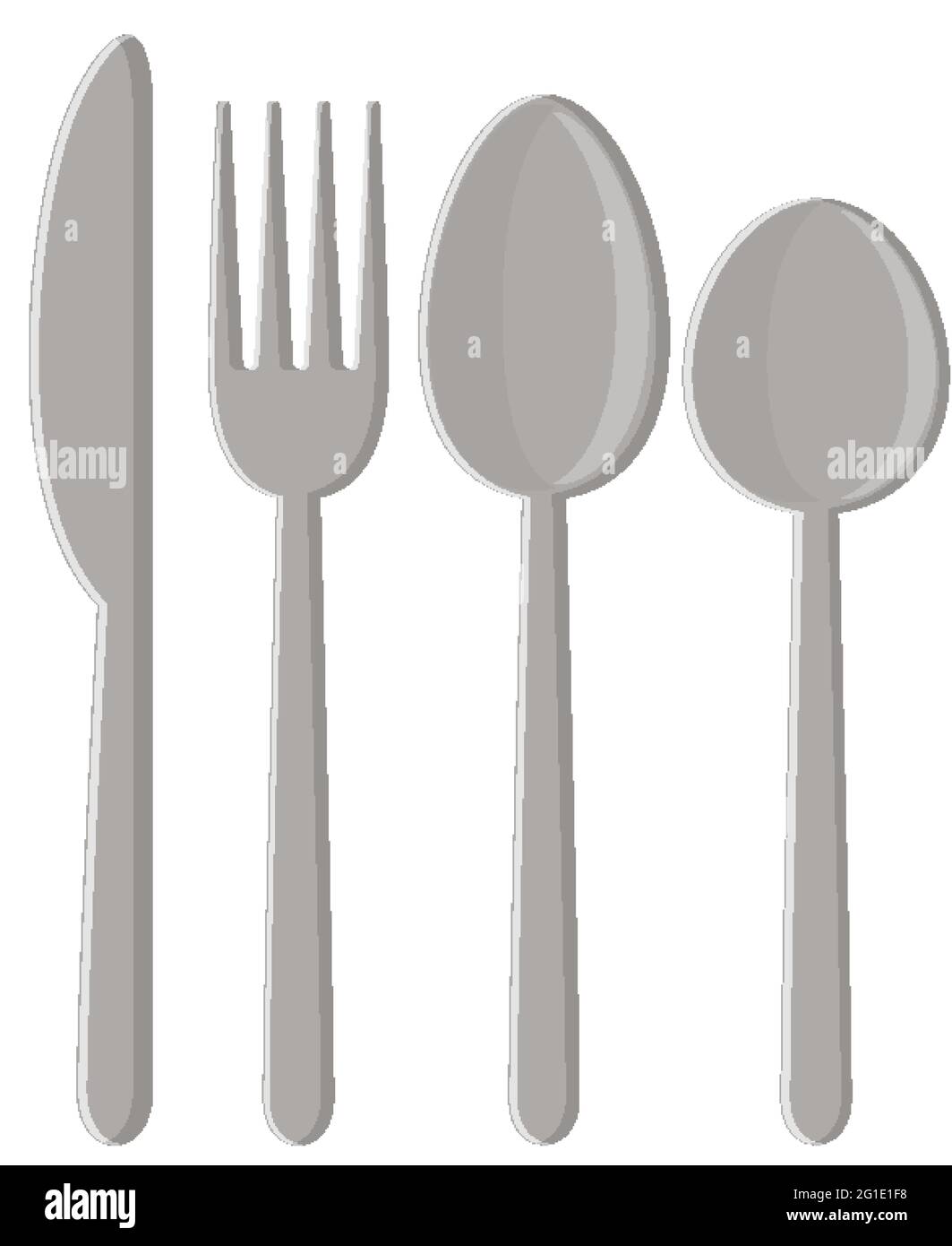 Set of silverware on white background illustration Stock Vector Image ...