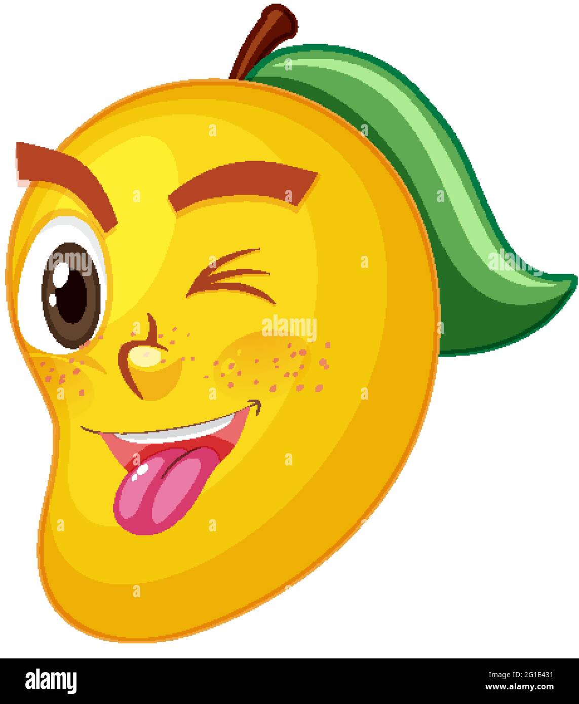Mango cartoon character with facial expression illustration Stock ...