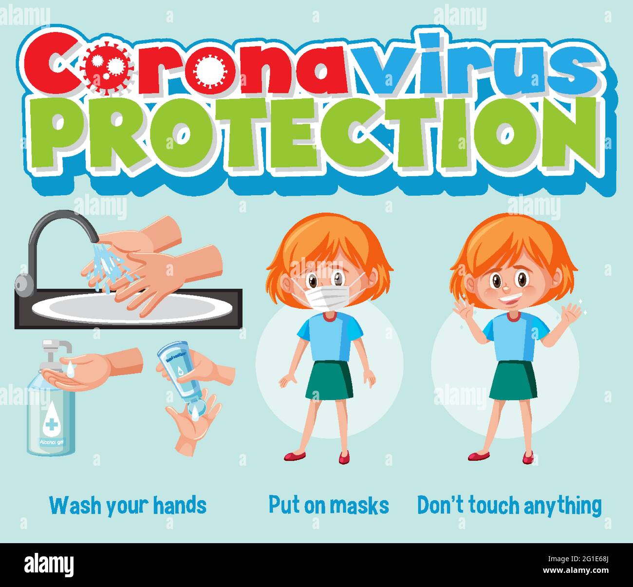 Coronavirus Protection with covid-19 prevention banner illustration ...