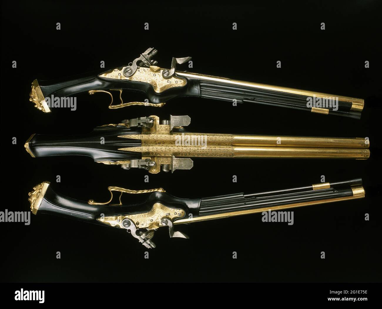 weapons, pistol, flintlock pistol, double-barrelled, later 17th century ...