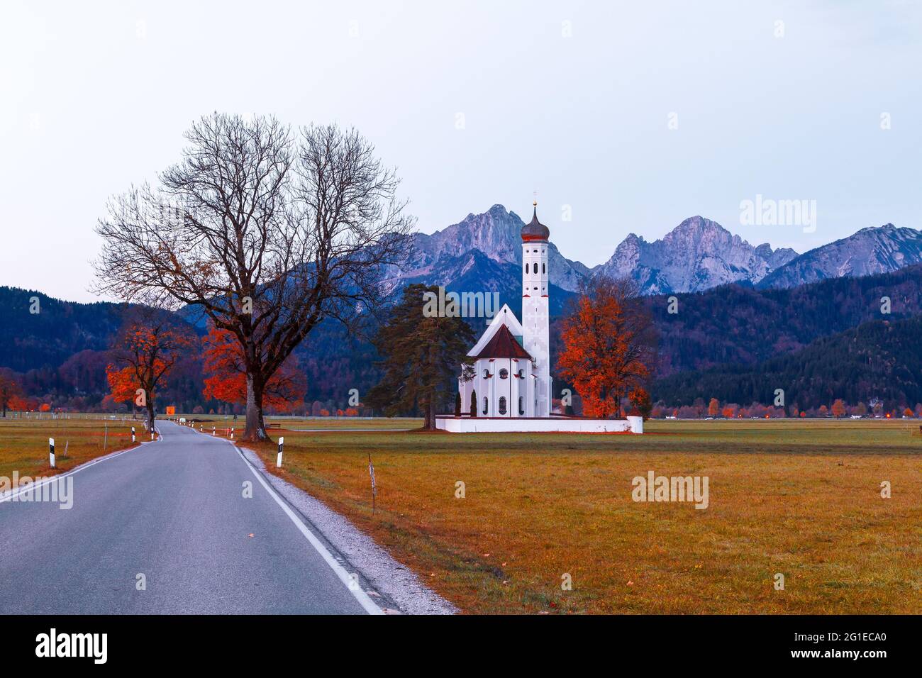 Famous Neuschwanstein castle in beautiful autumn colors,Schwangau in ...