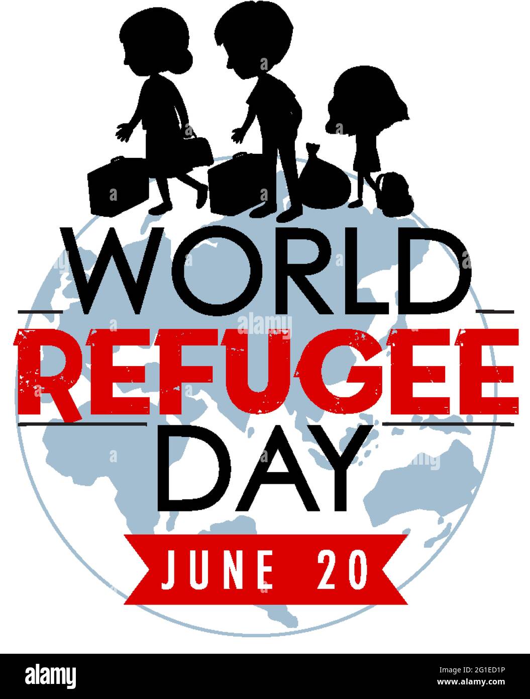 World Refugee Day on June 20 banner with people silhouette illustration ...