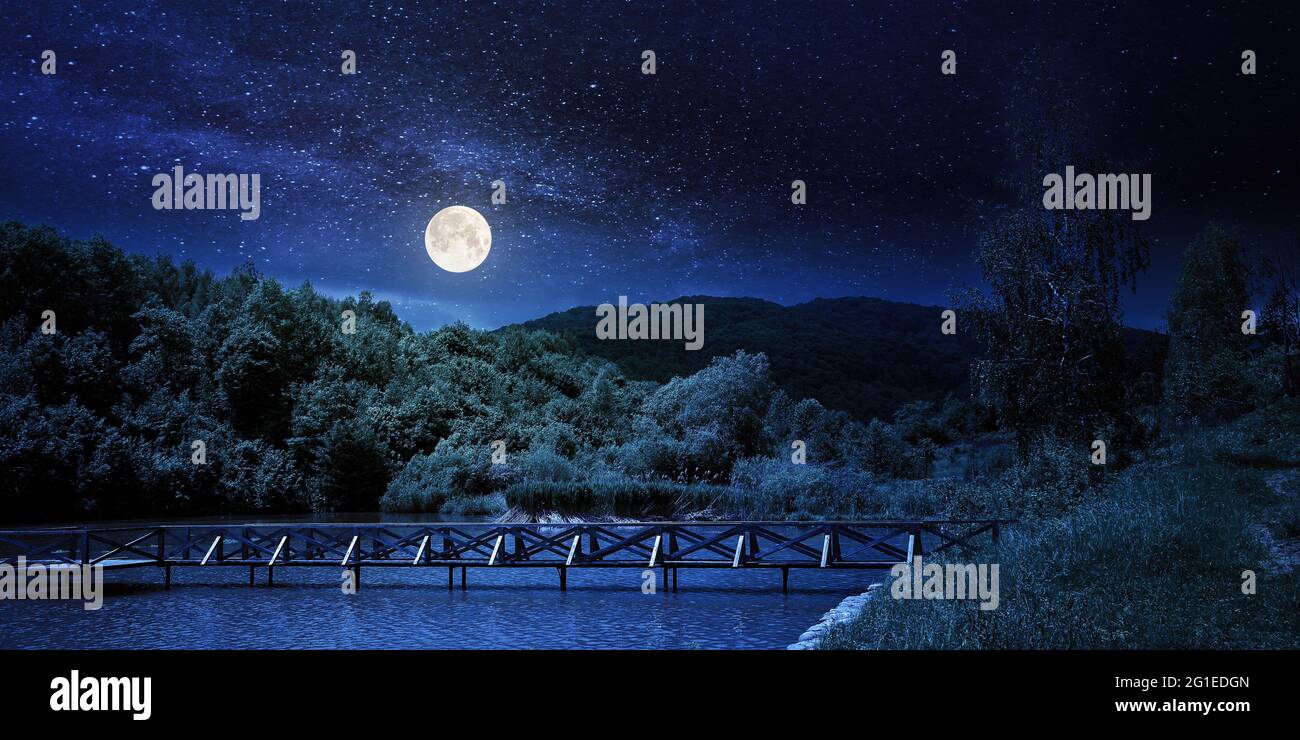 Moonlight Lake Shore Night High Resolution Stock Photography and Images ...