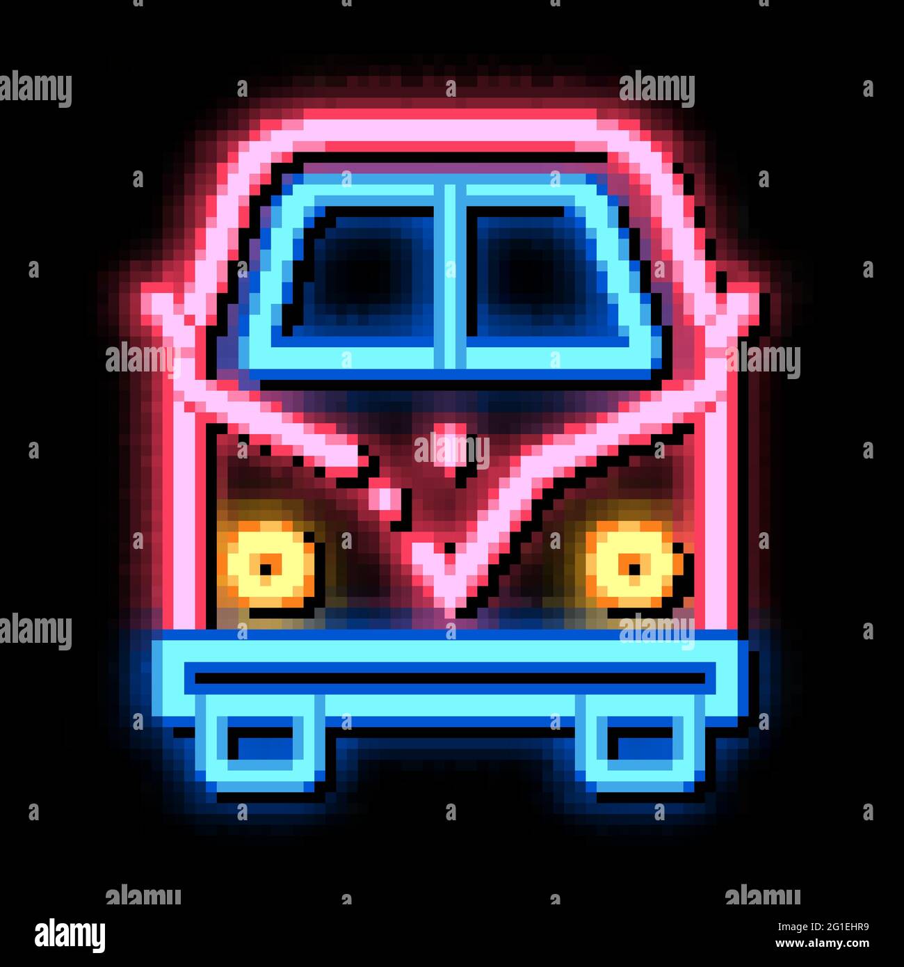 Van Bus neon glow icon illustration Stock Vector Image & Art - Alamy