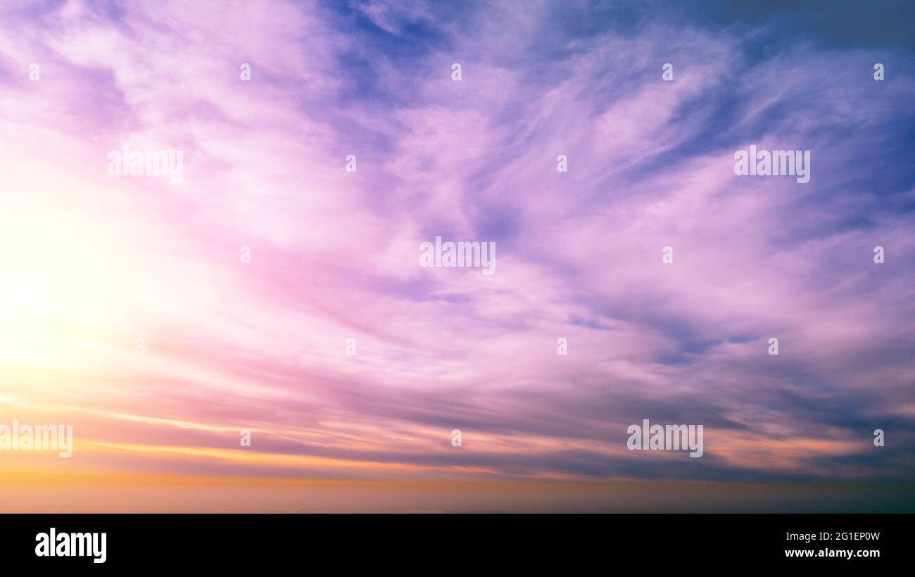 Colorful cloudy sky at sunset. Gradient color. Sky texture, abstract ...
