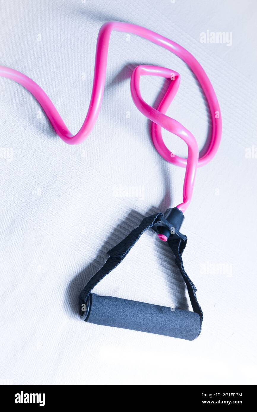 Elastic tape for resistance exercises. No people Stock Photo - Alamy