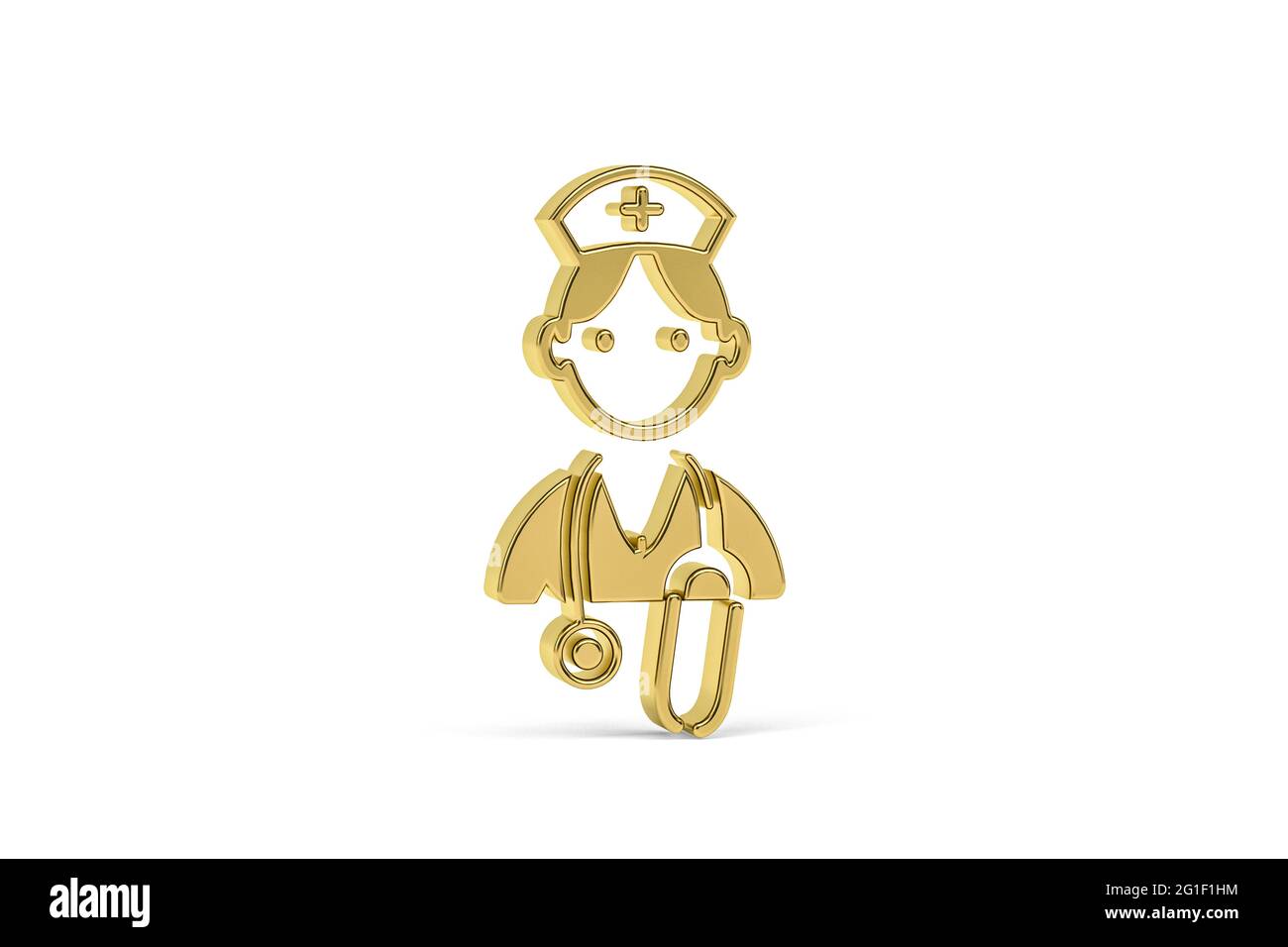 Golden 3d doctor icon isolated on white background - 3D render Stock ...