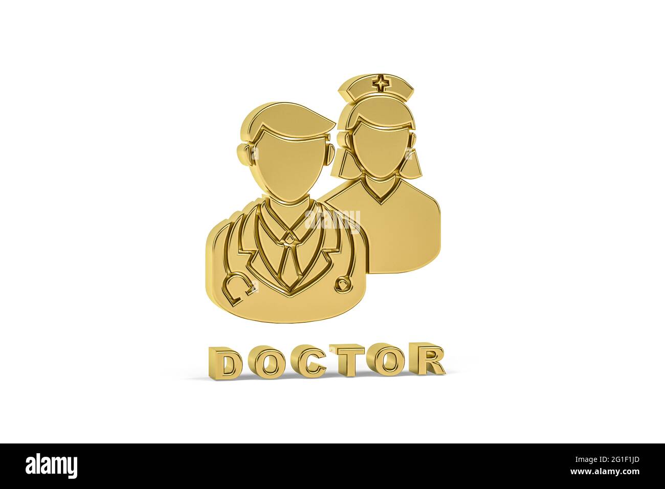 Golden 3d doctor icon isolated on white background - 3D render Stock ...