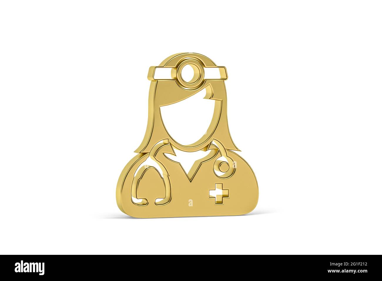 Golden 3d doctor icon isolated on white background - 3D render Stock ...