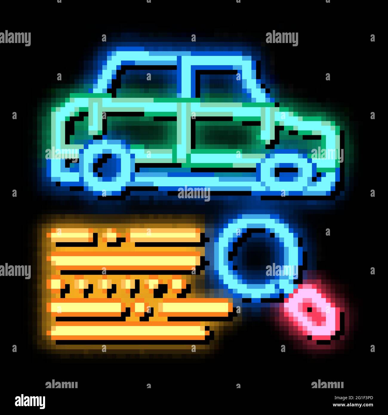 Car Research neon glow icon illustration Stock Vector Image & Art - Alamy