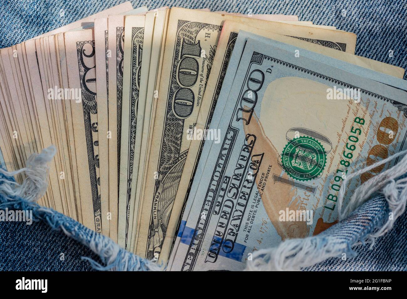dollar banknotes. money in your pocket. paper money, currency, cash ...