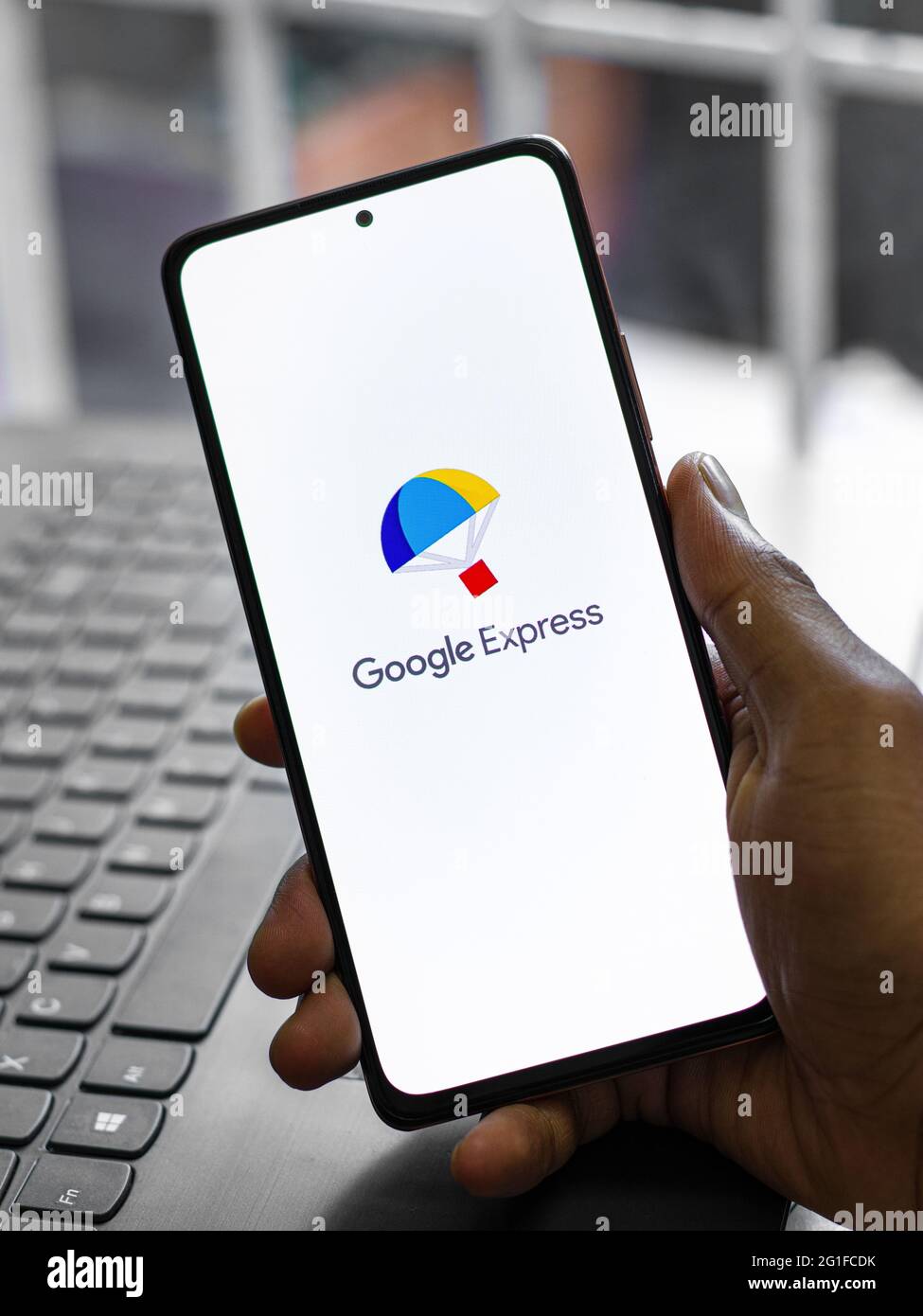 Assam, india -May 29, 2021 : Google Express logo on phone screen stock ...