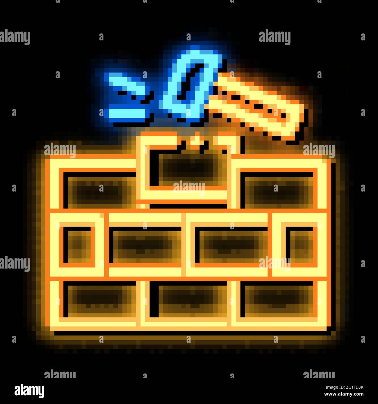 Installing Brick neon glow icon illustration Stock Vector Image & Art ...