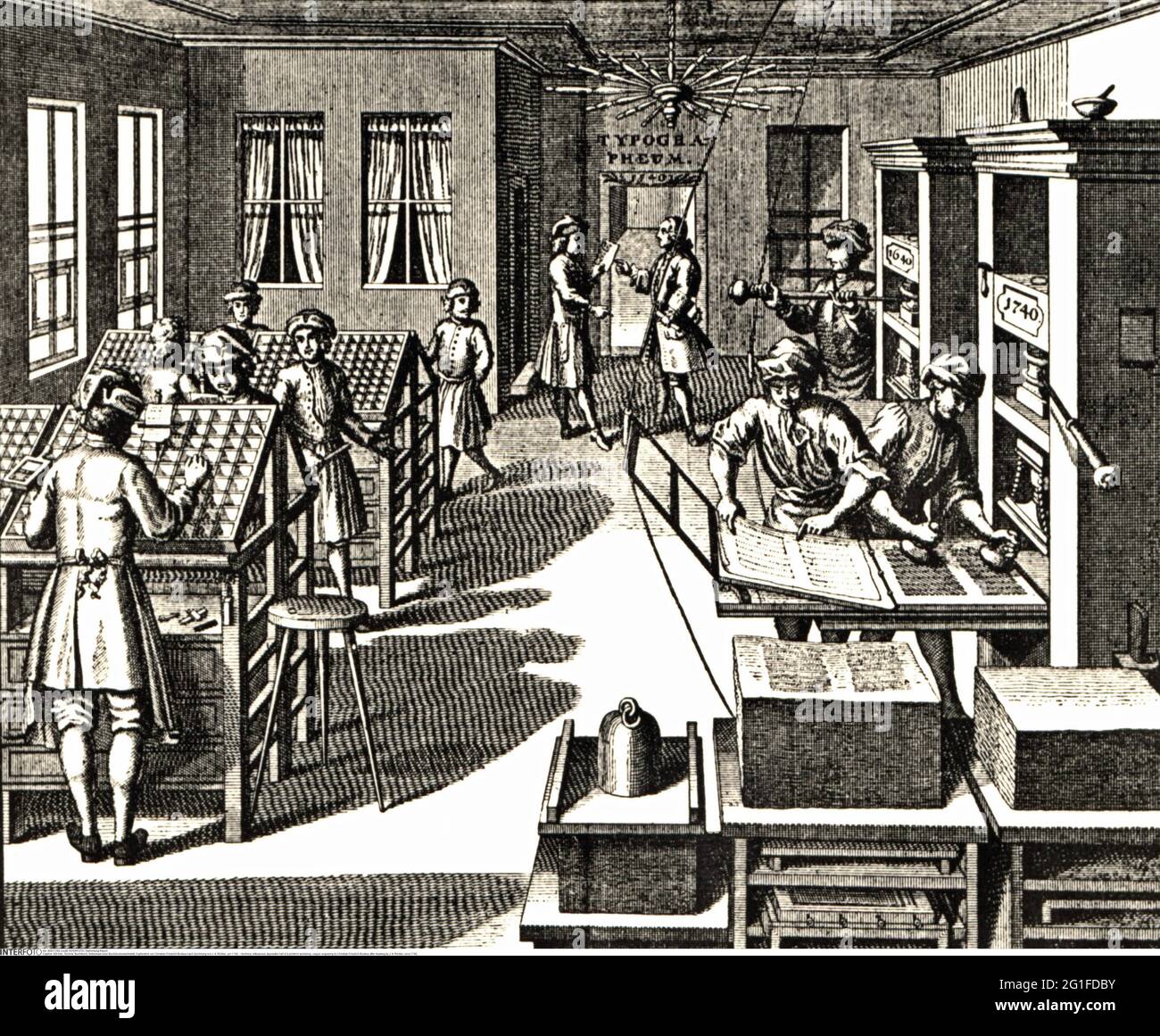 Printing workshop 18th century hi-res stock photography and images - Alamy