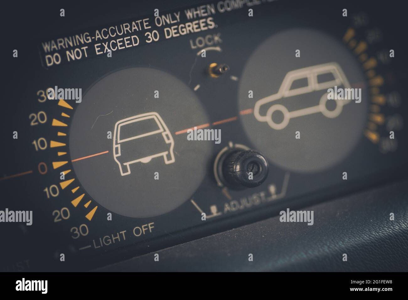 Inclinometer or clinometer measure in SUV off road vehicle dashboard ...