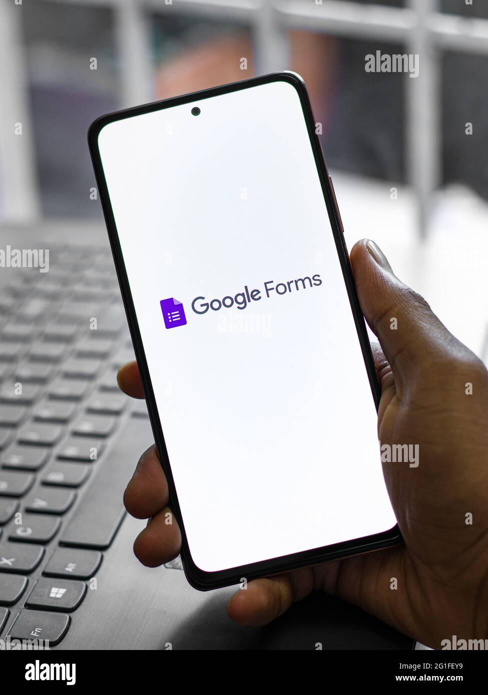 Assam, india - May 29, 2021 : Google Forms logo on phone screen stock ...