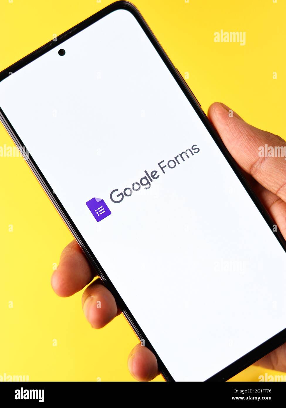 Assam, india - May 29, 2021 : Google Forms logo on phone screen stock ...