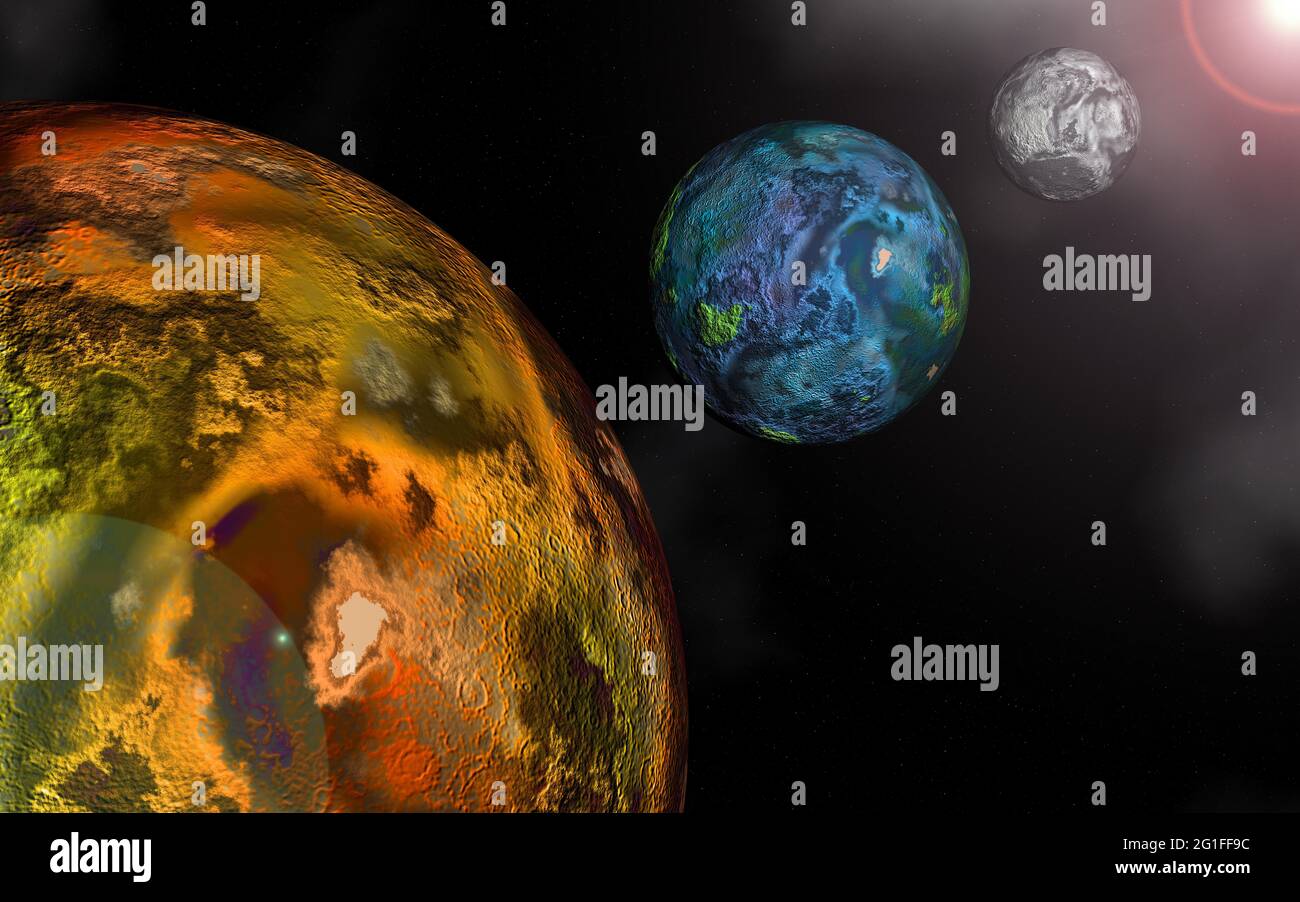 Earth and moon on mars hi-res stock photography and images - Alamy