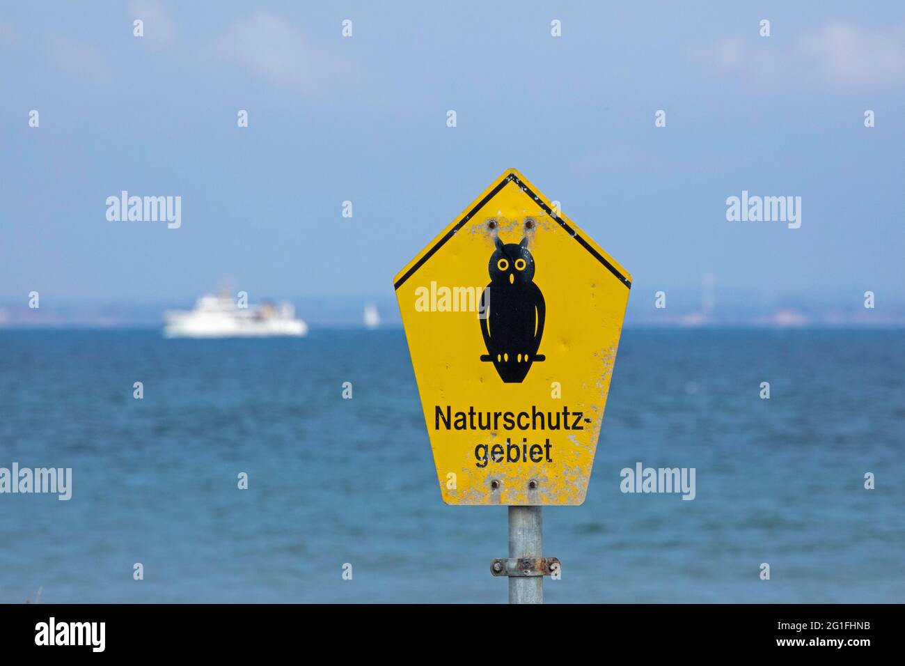 Sign, Geltinger Birk nature reserve, Geltinger Bight, Schleswig ...
