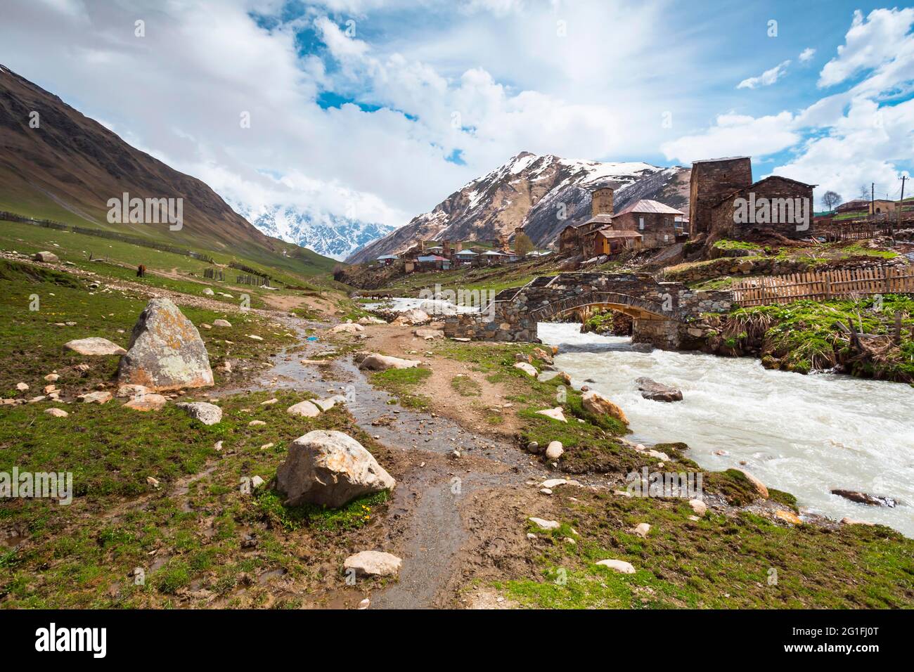 Village view, Mingrelia and Upper Vanetia Ushguli, Georgia Stock Photo ...