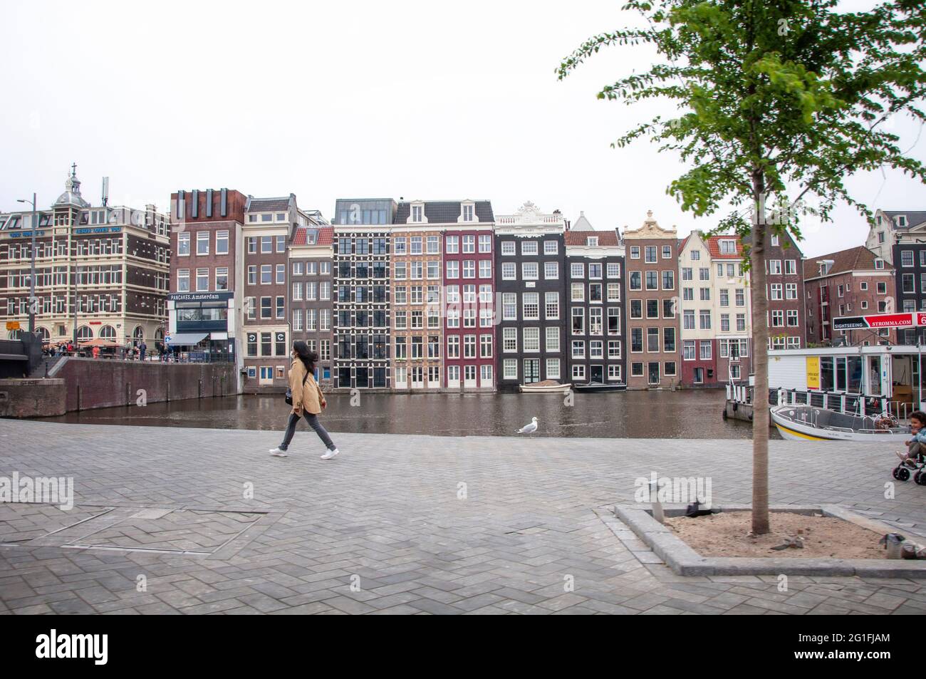 AMSTERDAM, NETHERLANDS. JUNE 06, 2021. Beautiful view of Amsterdam with ...
