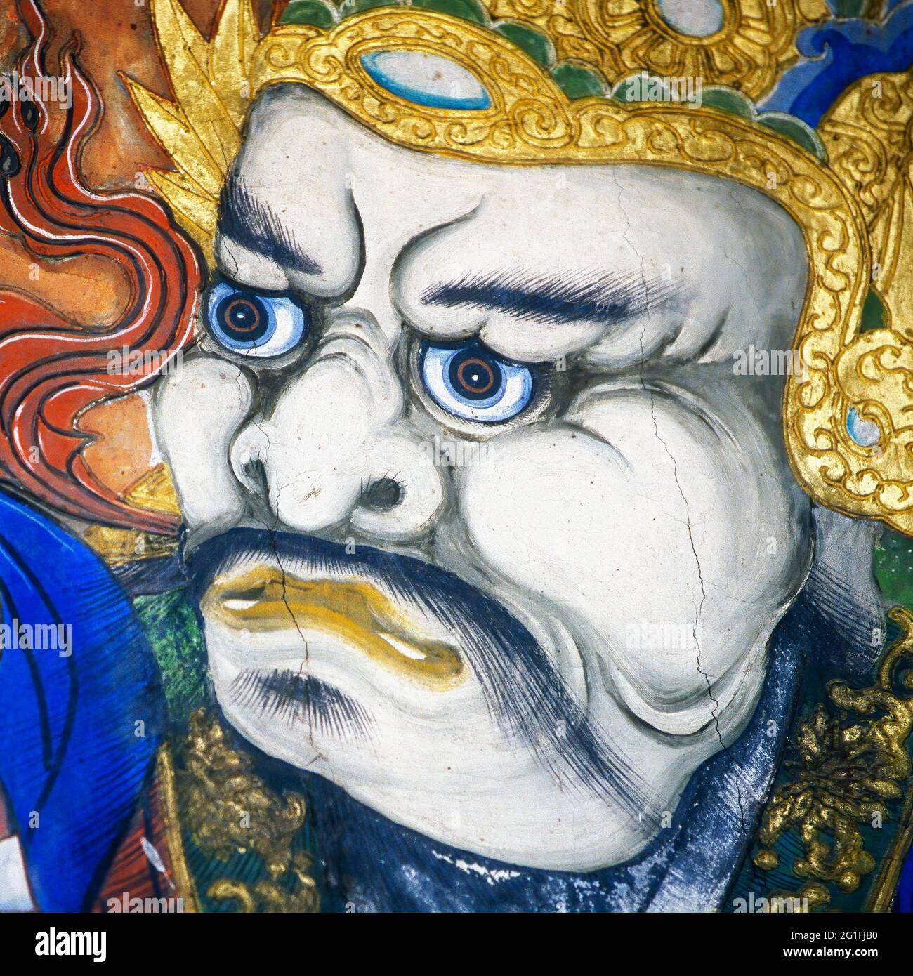 Bogd Khan Winter palace, Paintings on the Peace gate, Ulaanbaatar ...