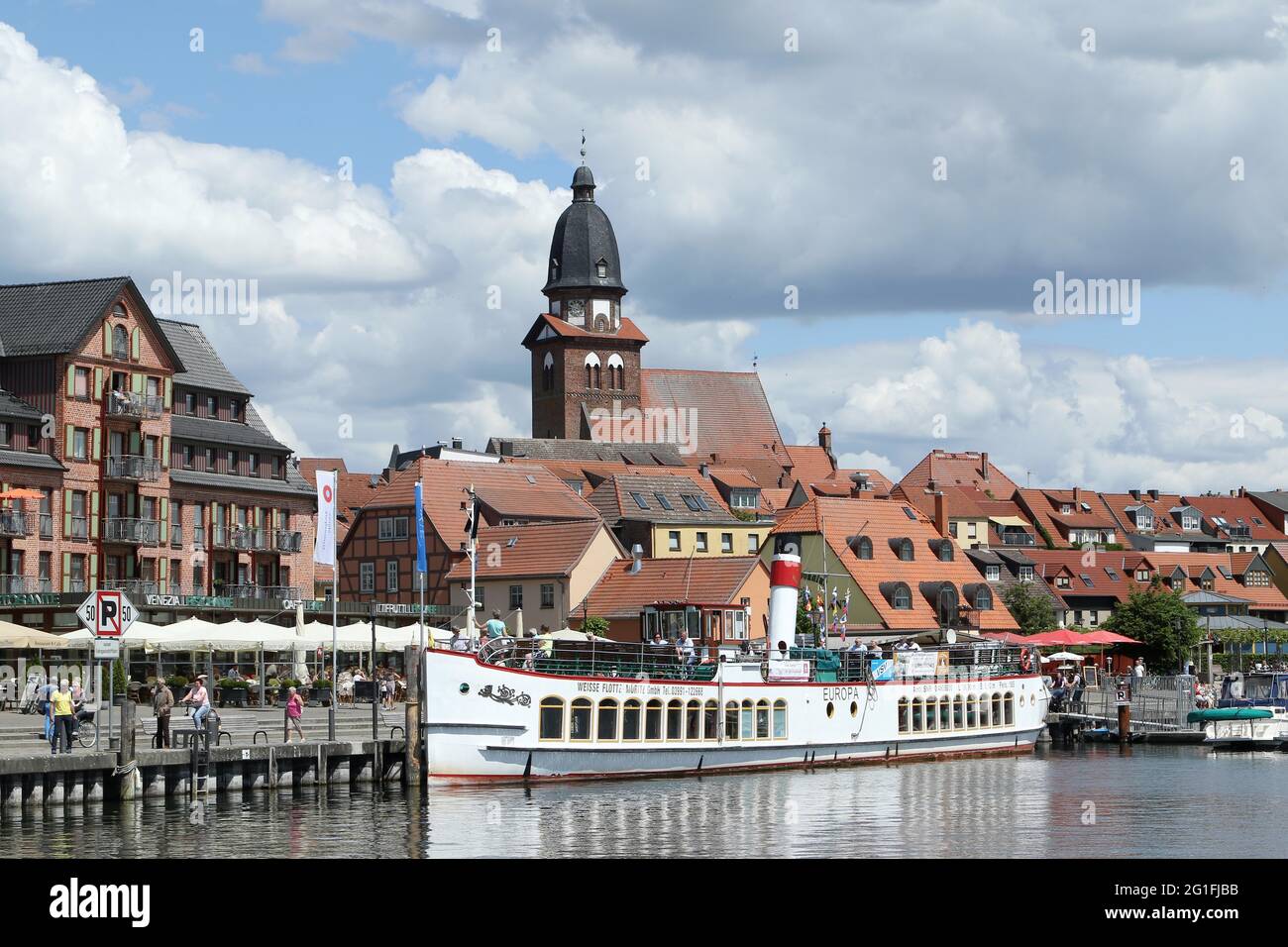 Steamship Europa, excursion ship of the White Fleet at the pier in ...