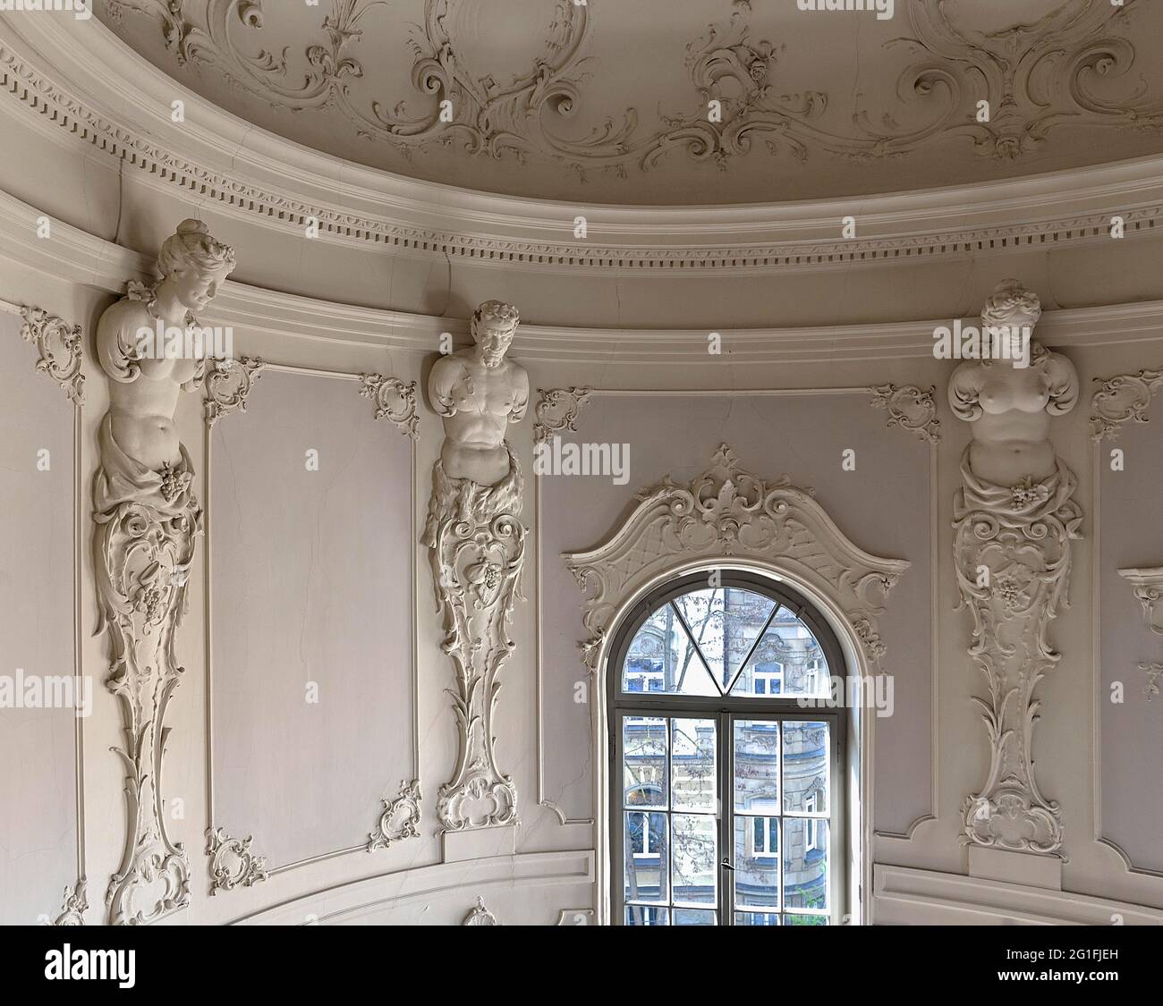 Sculptures in the staircase of Villa Kohn, built 1897, today office ...