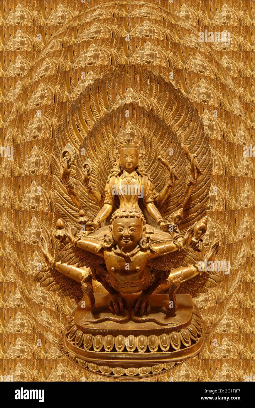 Statue of Vishnu carried by the Sunbird, 17th Century, Kathmandu, Nepal ...