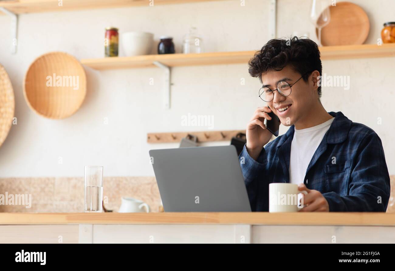 Self-isolation at home, covid-19 quarantine, work remote, client call ...