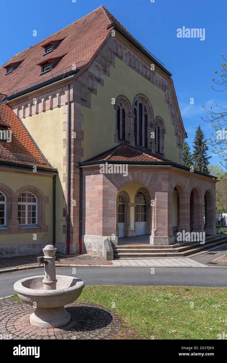 Mourning hall of the New Jewish Cemetery, built 1901, Nuremberg, Middle ...
