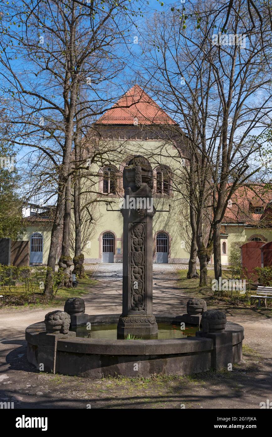 Mourning hall of the New Jewish Cemetery, built 1901, Nuremberg, Middle ...
