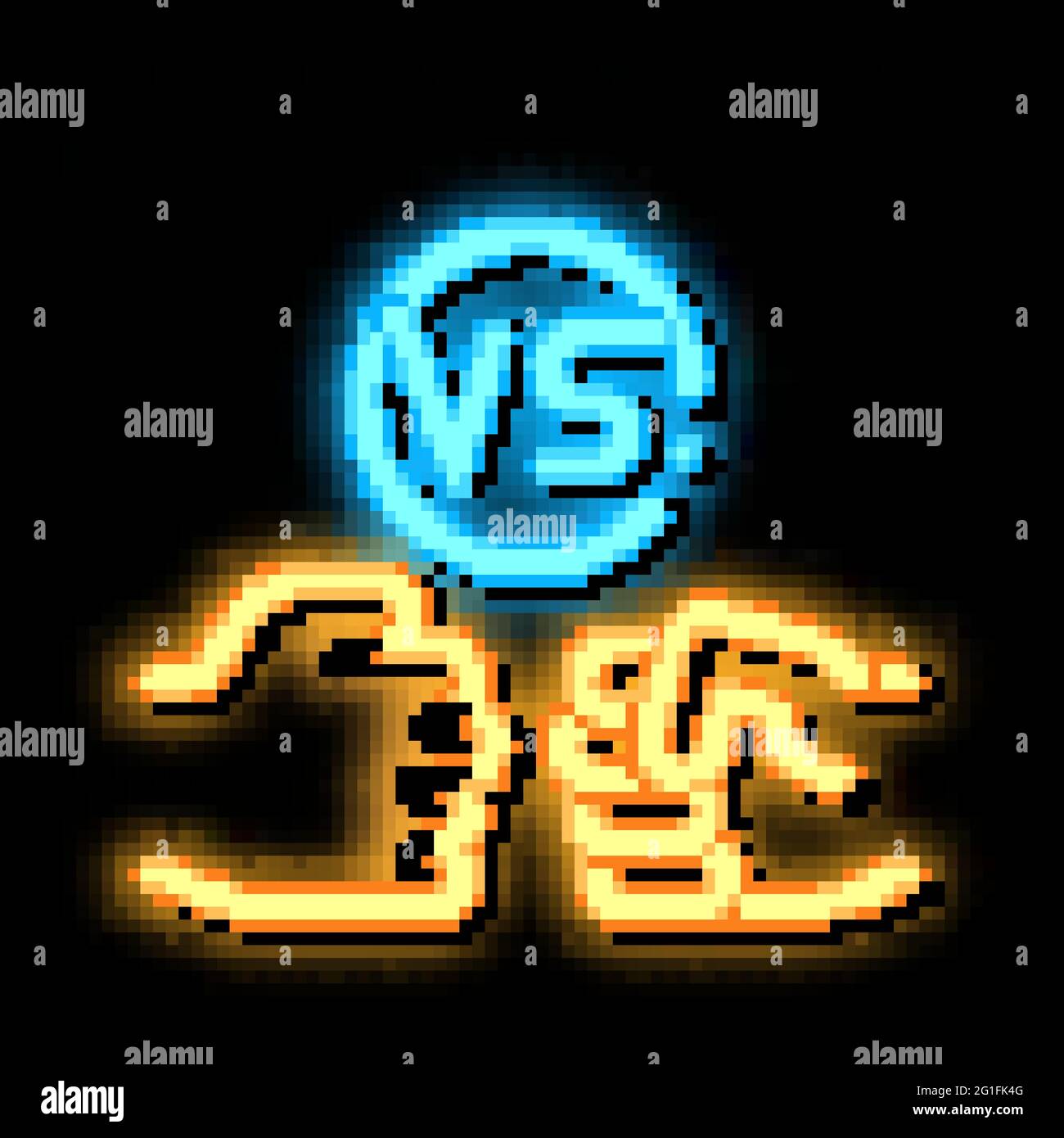 Fighting Battle neon glow icon illustration Stock Vector Image & Art ...
