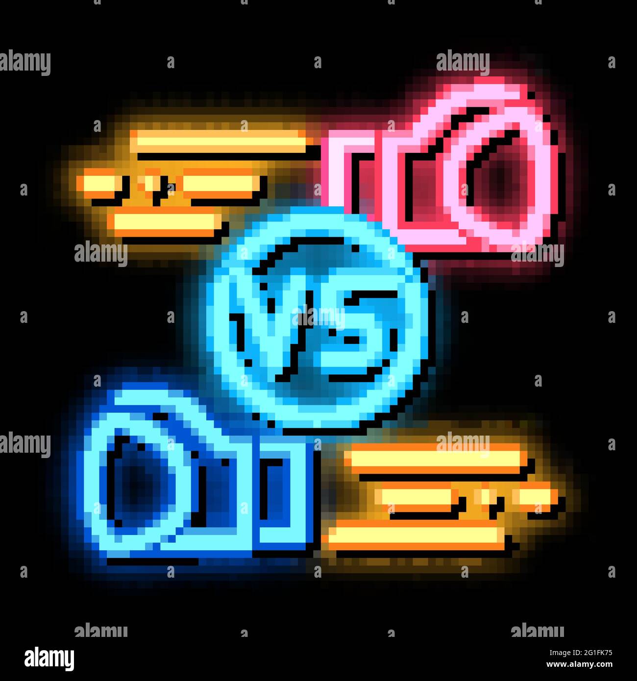 Box Fight Battle neon glow icon illustration Stock Vector Image & Art ...