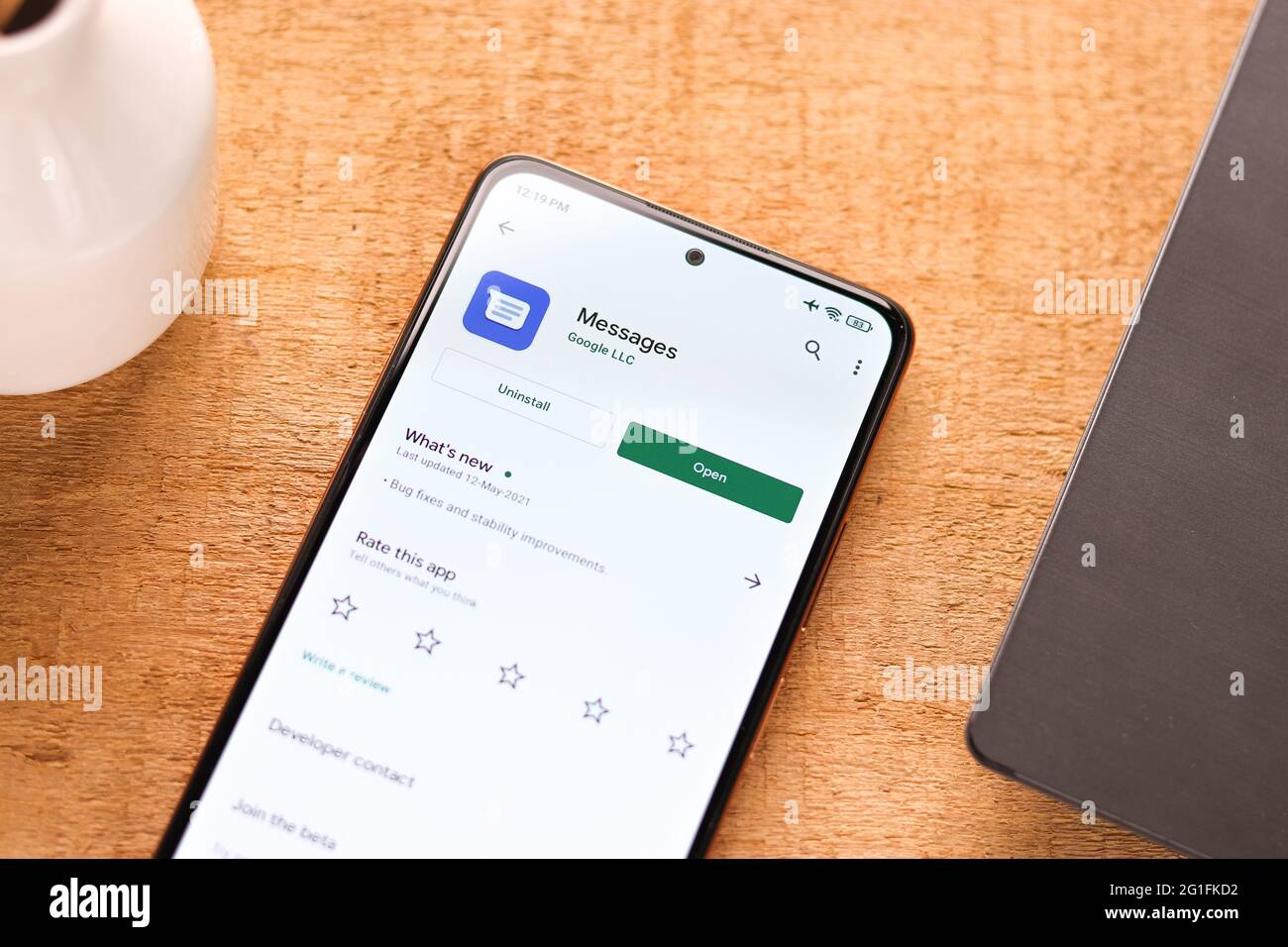 Assam, india - May 29, 2021 : Google Messages logo on phone screen ...