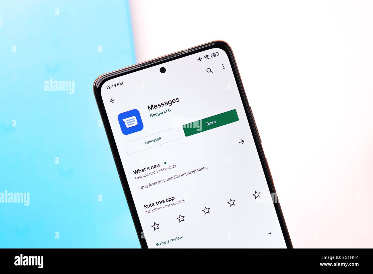 Assam, india - May 29, 2021 : Google Messages logo on phone screen ...