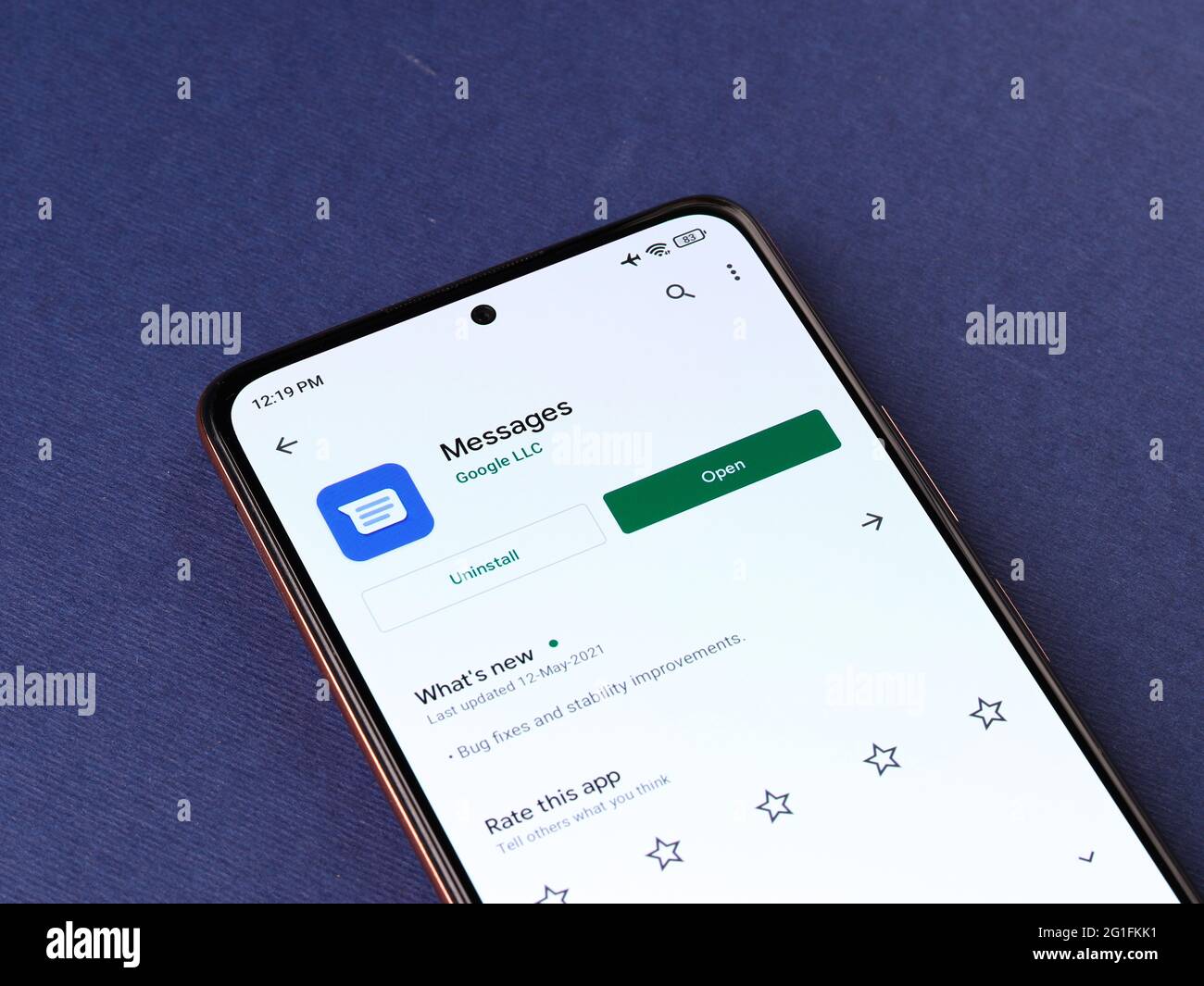 Assam, india - May 29, 2021 : Google Messages logo on phone screen ...