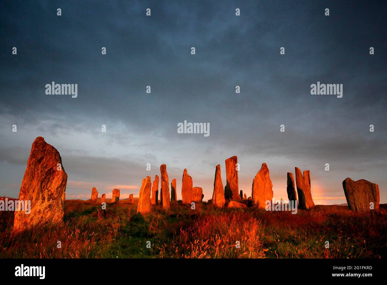Stone Circle of Callanish, Stones of Callanish, sunrise, morning light ...