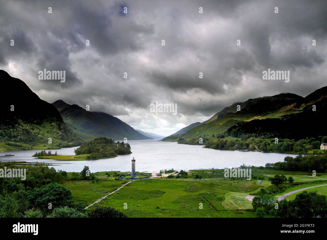 Loch Shiel, loch, Glenfinnan Monument, pillar, Charles Edward Stuart ...