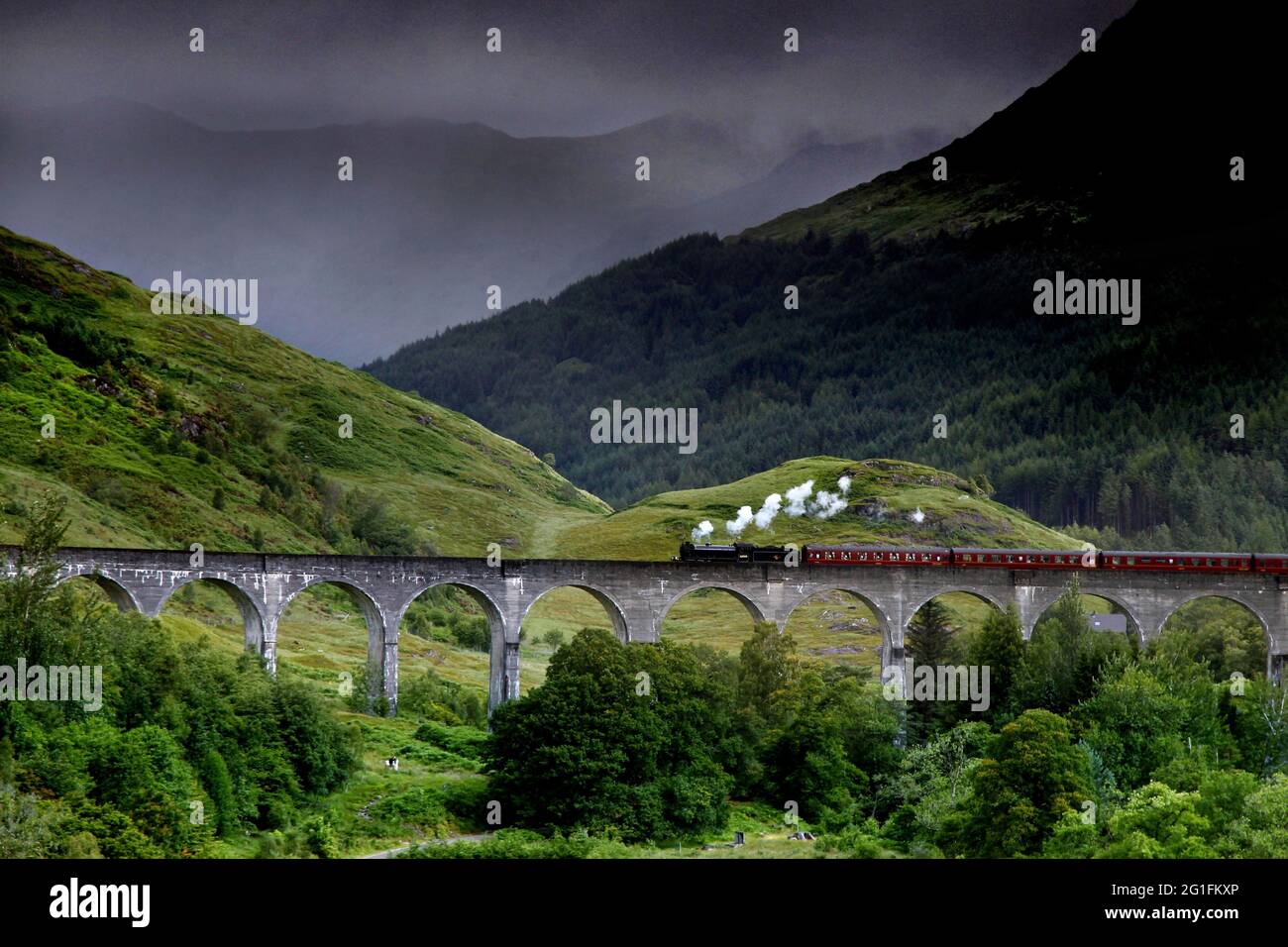 Glenfinnan Viaduct, railway viaduct, railway bridge, West Highland Line ...