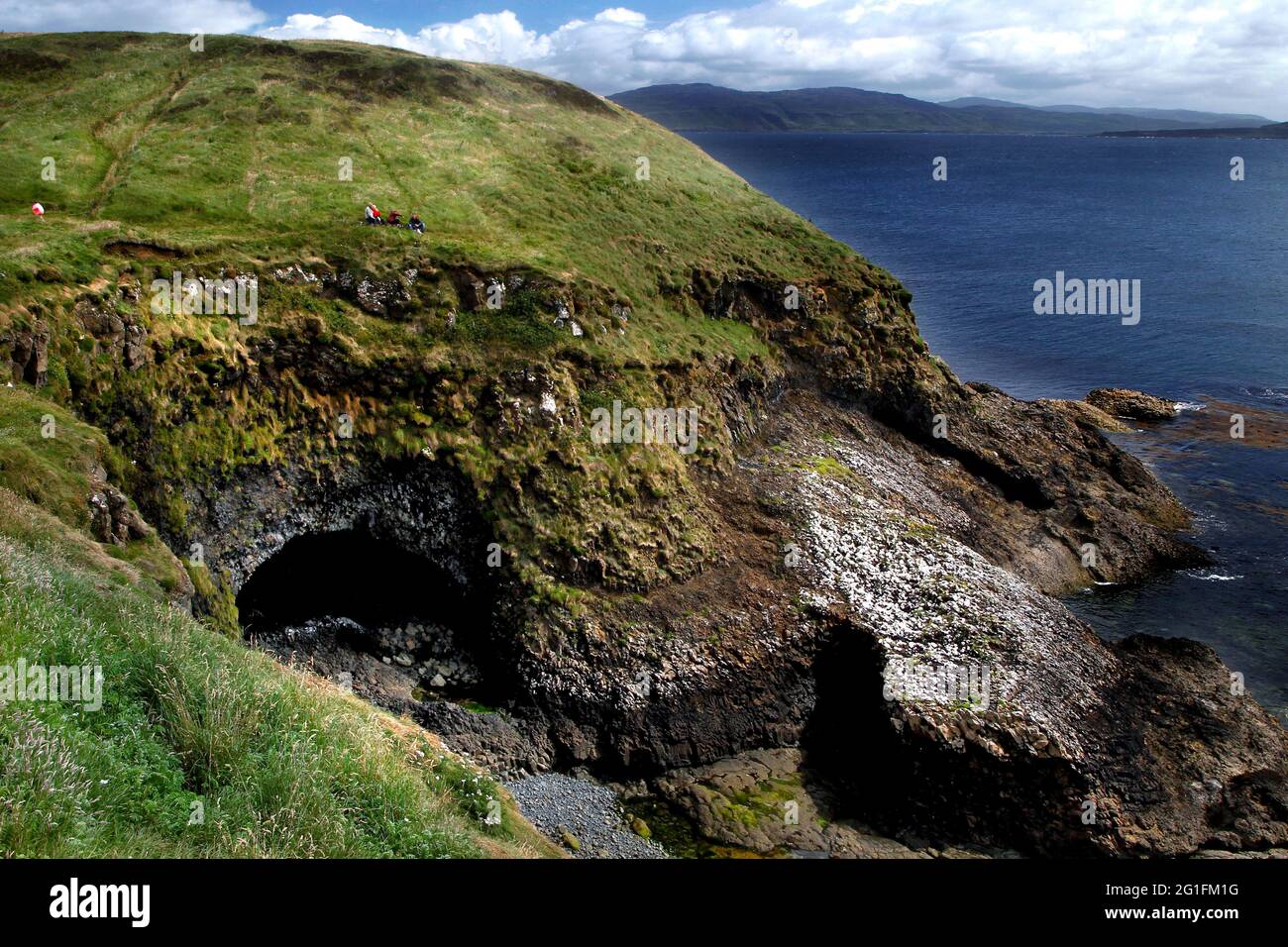 Cliff, rock island, basalt island, columnar basalt, basalt columns ...